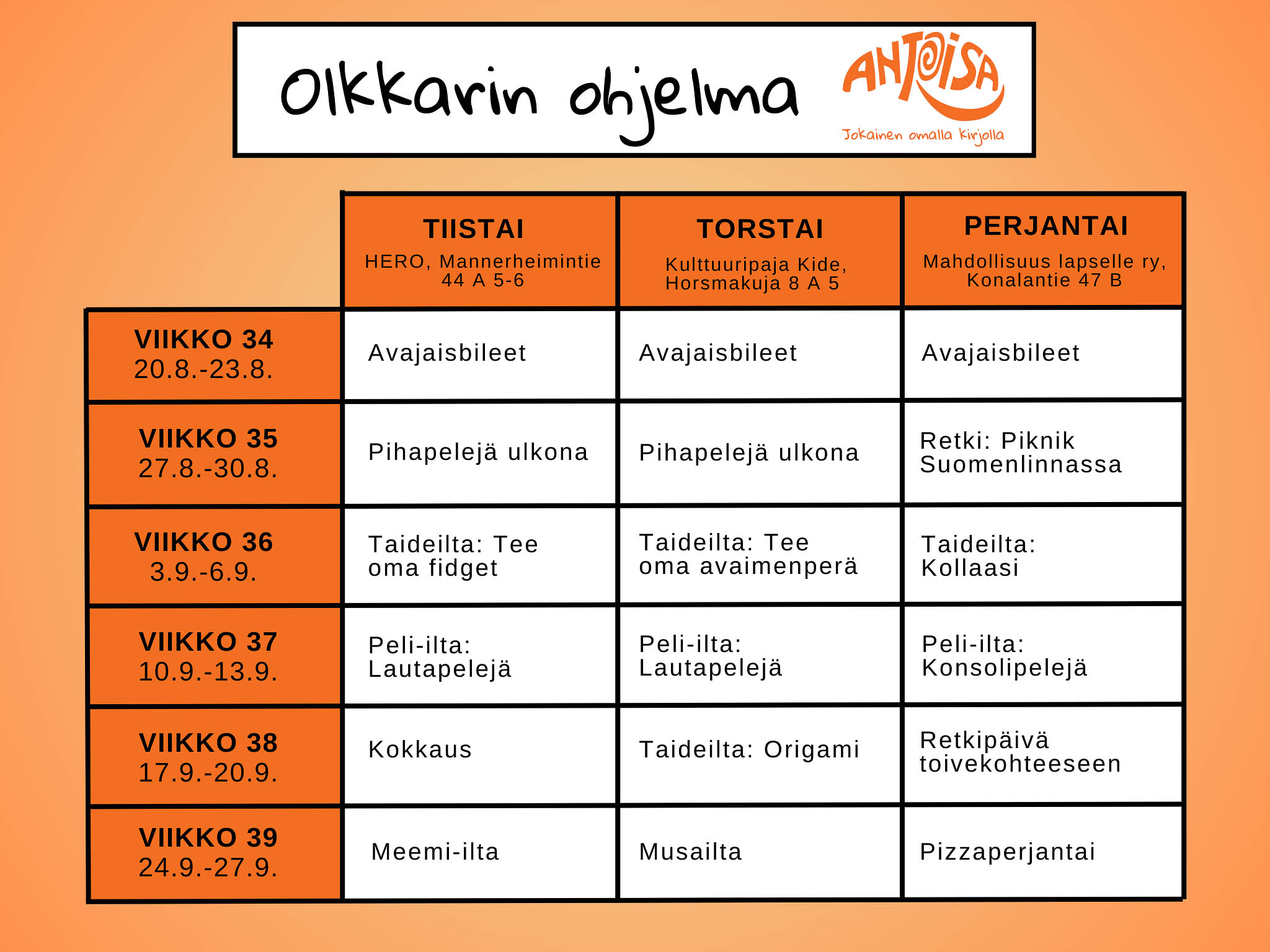 ANTOISA - Mahdollisuus lapselle ry